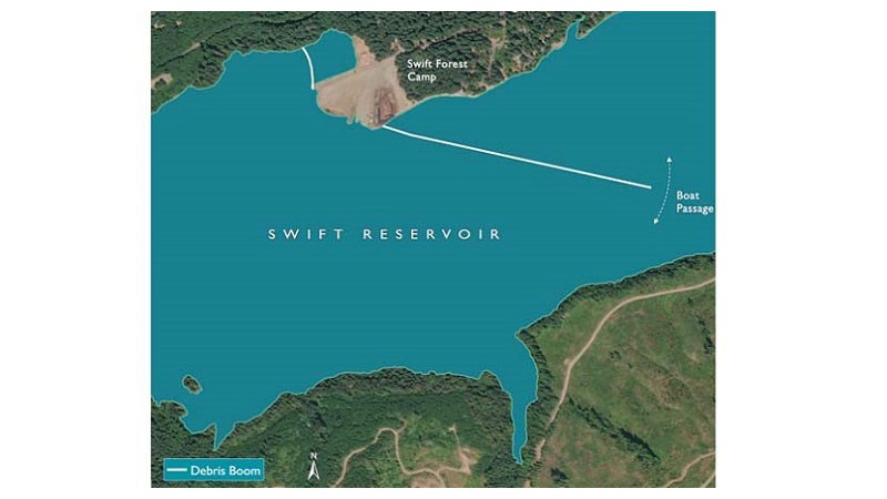 New debris boom on Swift Reservoir to better control large debris